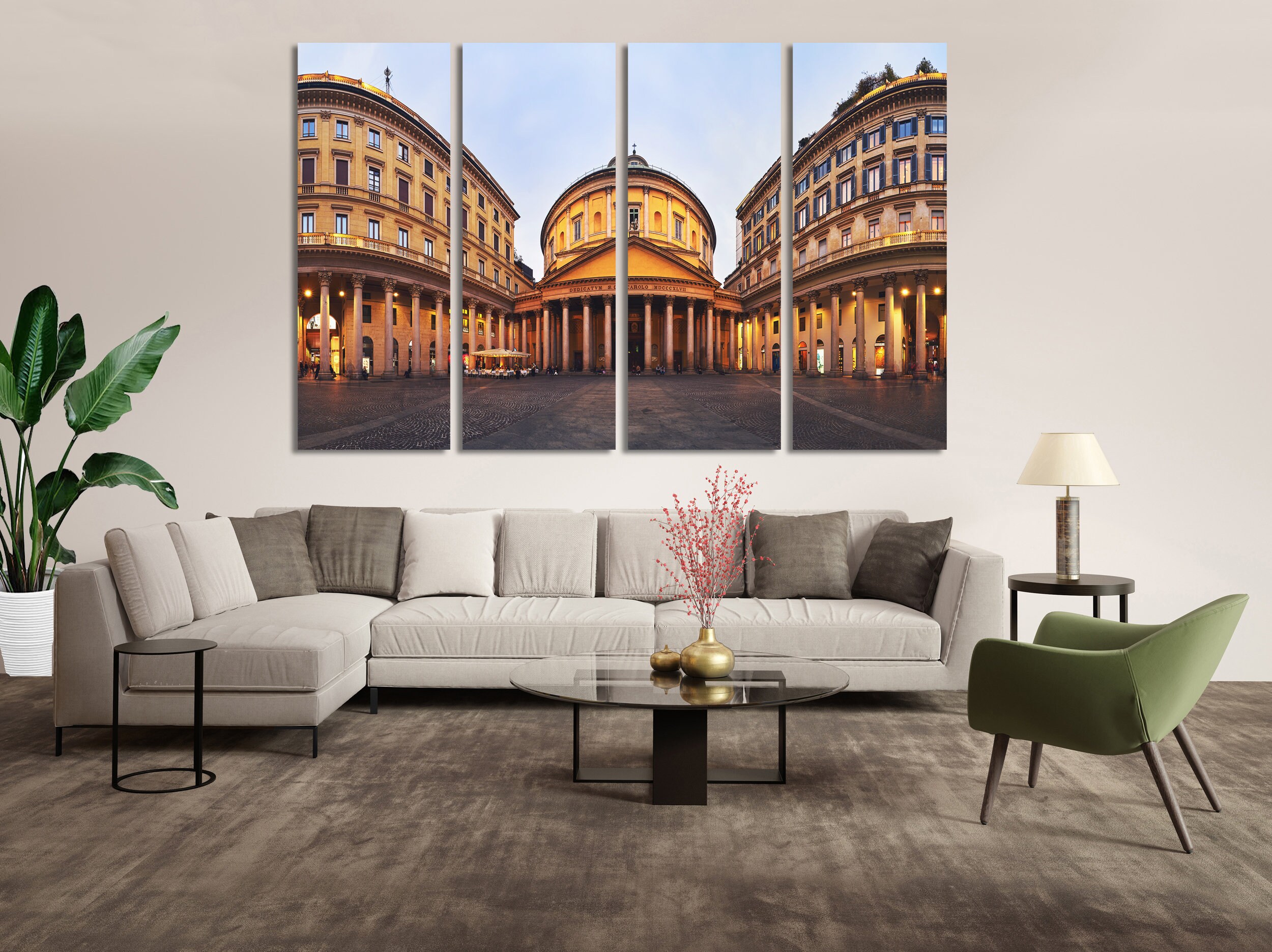 Milan Wall Art Canvas Set Italy Wall Decor San Carlo Al Corso Wall Art ...