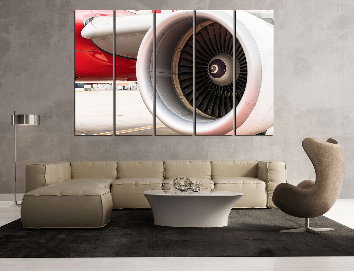 Huge Jet Engine of an Airplane on Extra Large Canvas Prints - Etsy