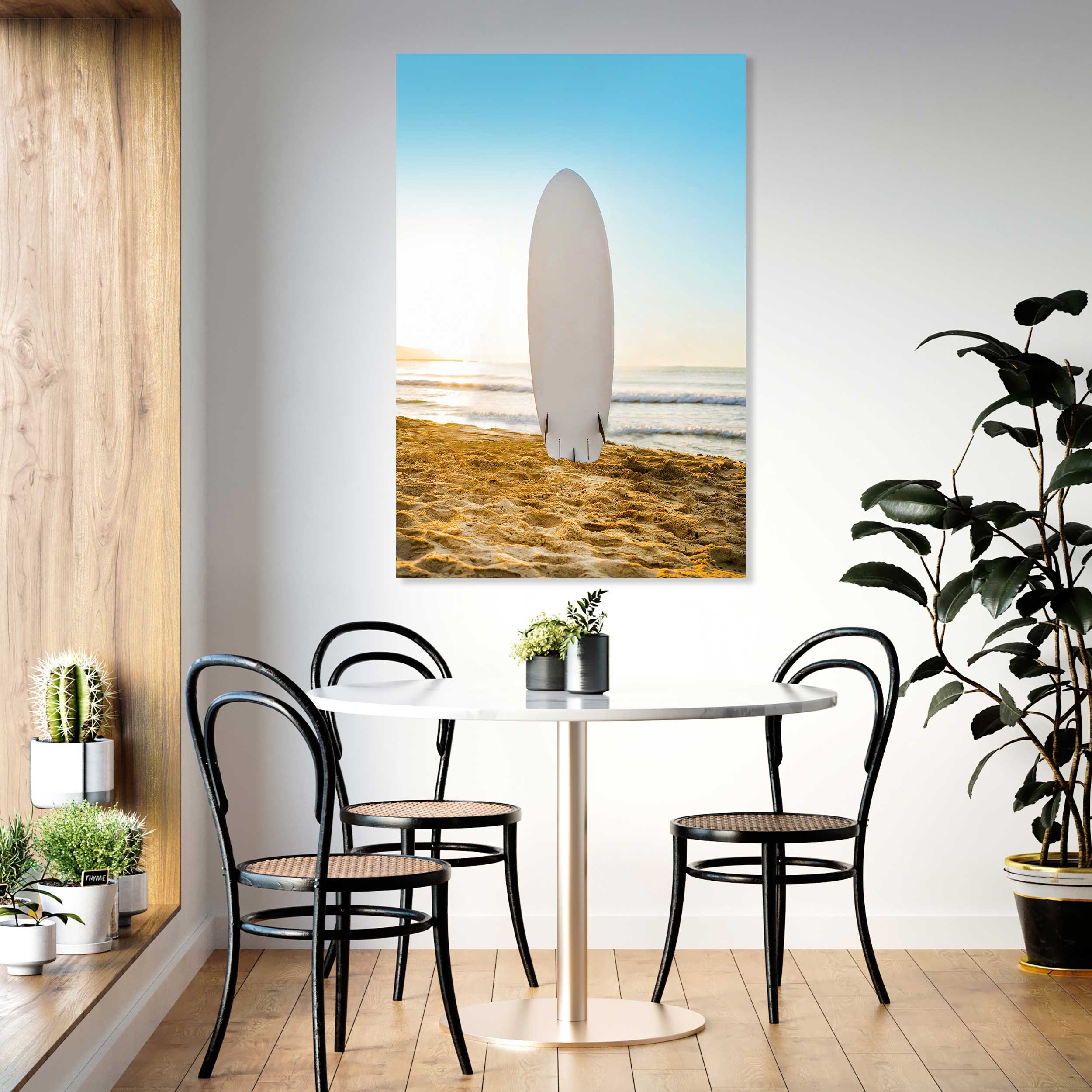 Surfboard on Beach Original Wall Art, Surf Print Canvas, Beach at ...