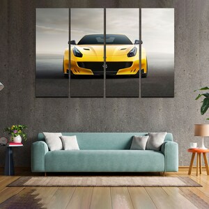 Beautiful Yellow Ferrari F12 on Large Canvas Set Popular Presents With ...