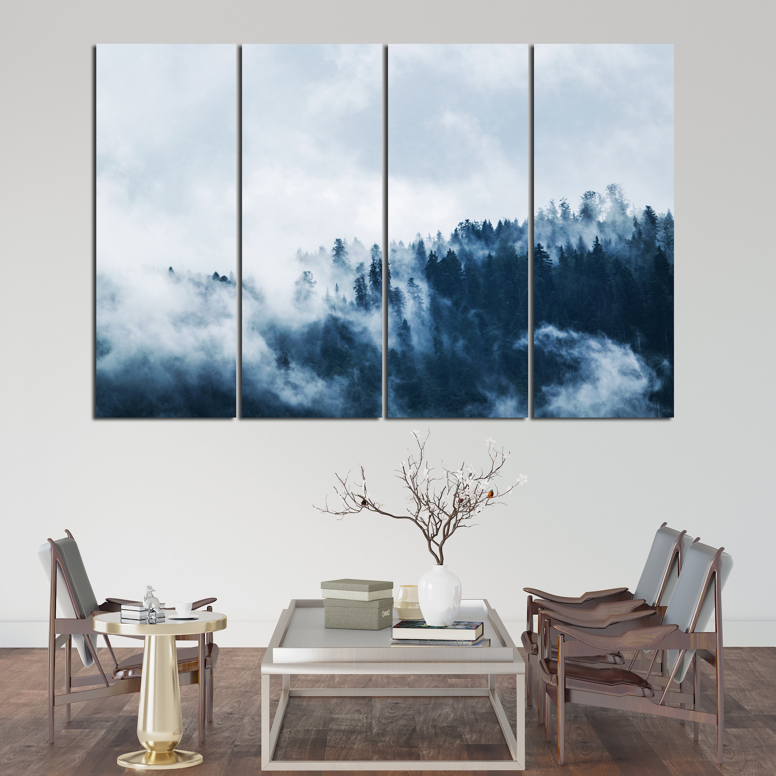 Fog Mountain Art Foggy Mountain Fog Art Mountain Wall Art - Etsy