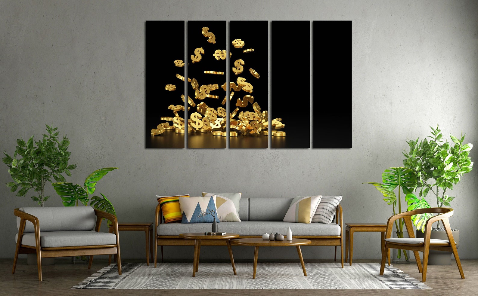 Digital Money Artwork on Canvas Picture Popular Business Picture for ...