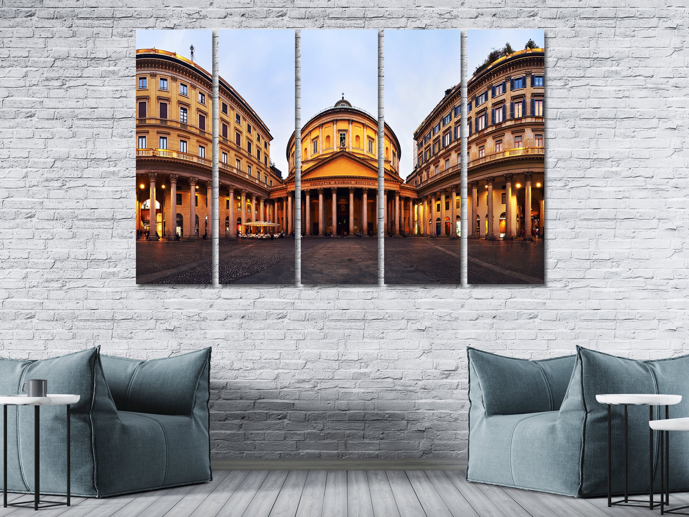 Milan Wall Art Canvas Set Italy Wall Decor San Carlo Al Corso Wall Art ...