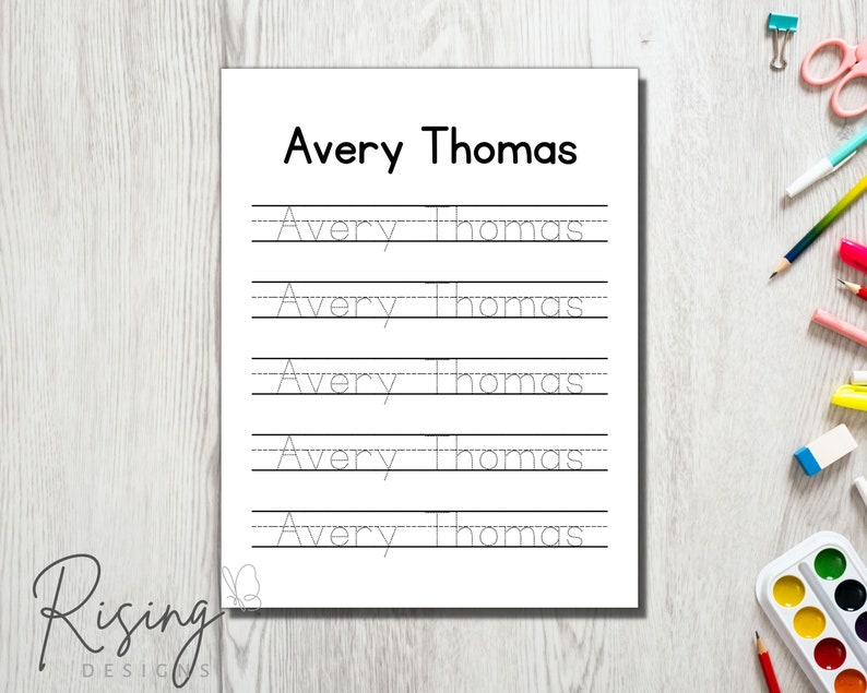 CUSTOM Printable Name Tracing Bundle DIGITAL DOWNLOAD Kids - Etsy