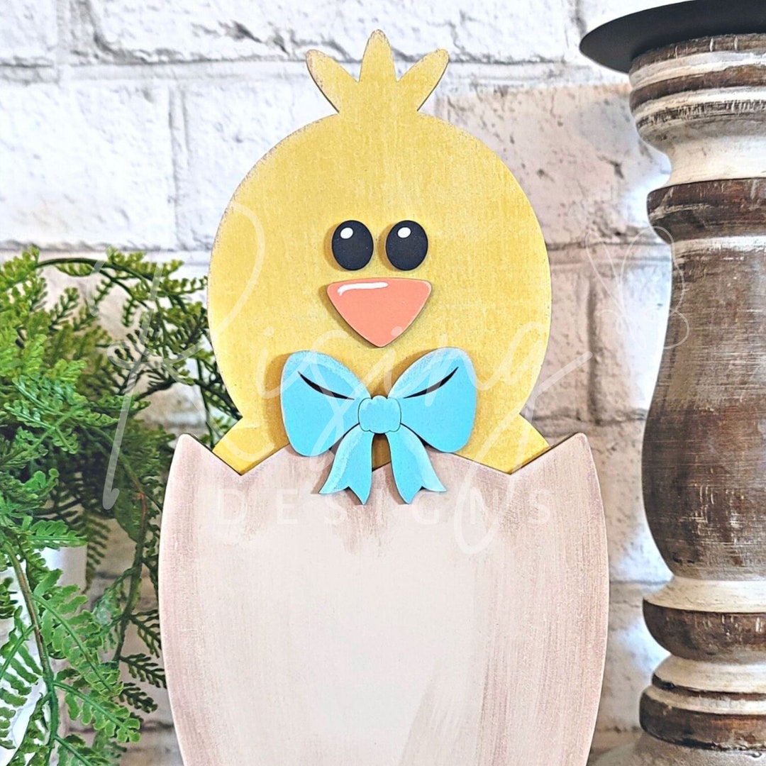 Cracked Egg Chick Craft Kit Whimsy Easter Hatched Chick Shelf Sitter ...