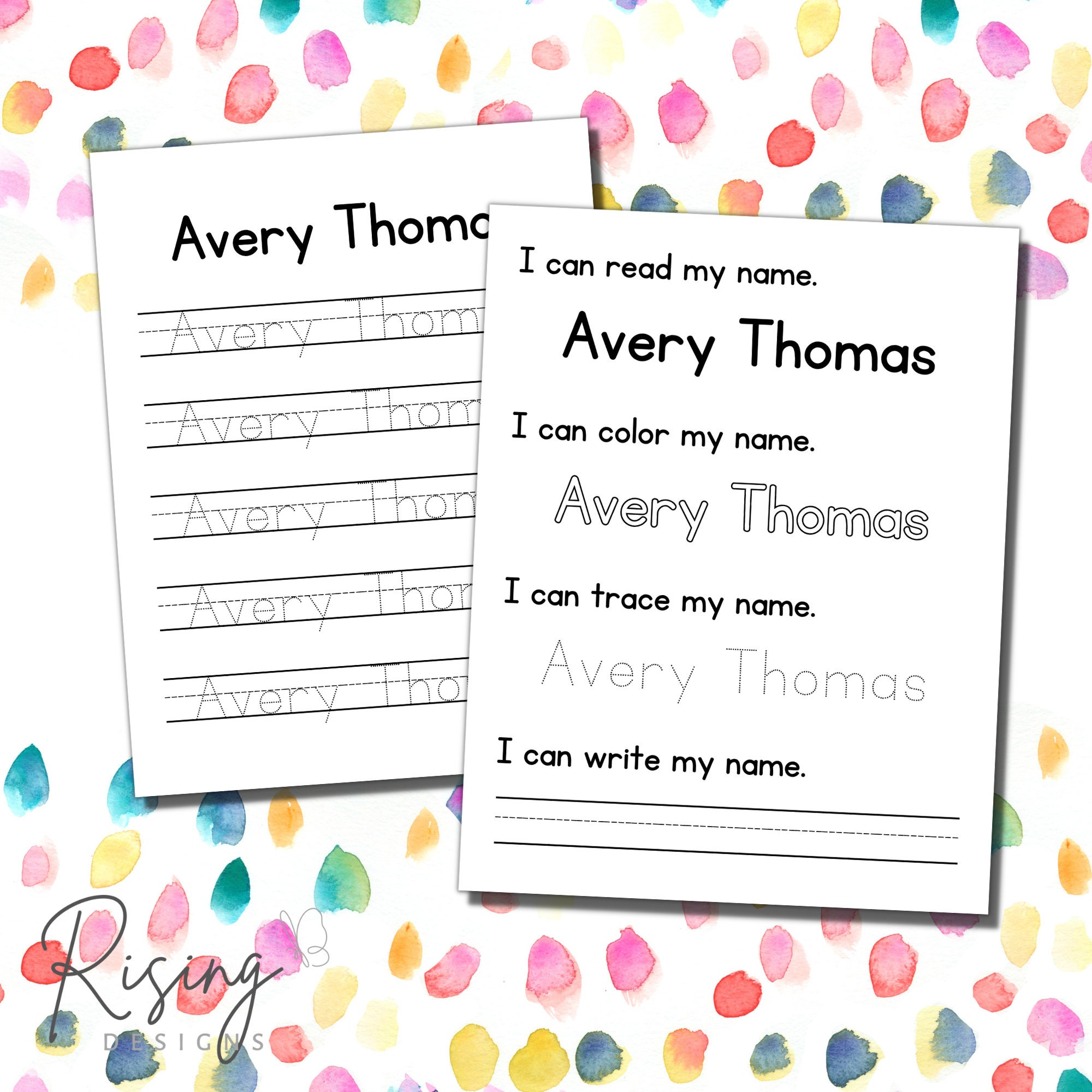 CUSTOM Printable Name Birthday Tracing Bundle DIGITAL - Etsy