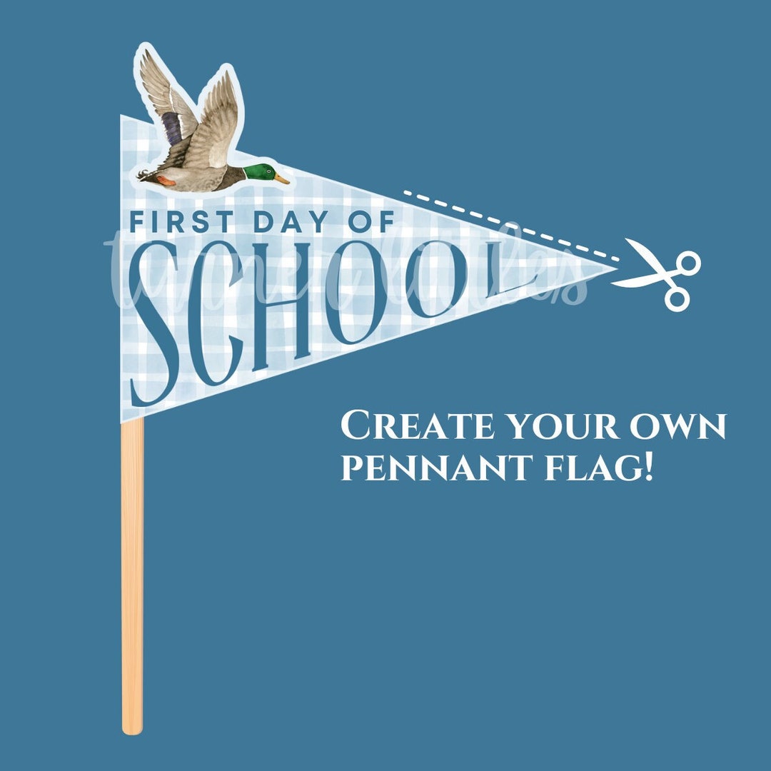 First Day of School Pennant Flags: Preppy DIY Printable (PDF & PNG) - Etsy