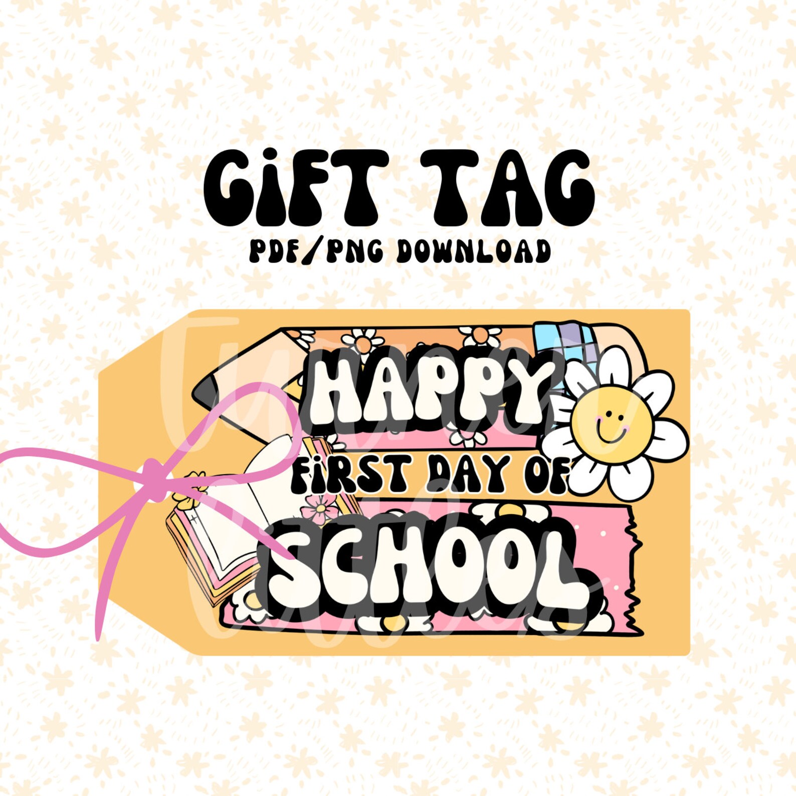 Teacher Appreciation Gift Tag Back to School Teacher Gift Retro Daisy ...