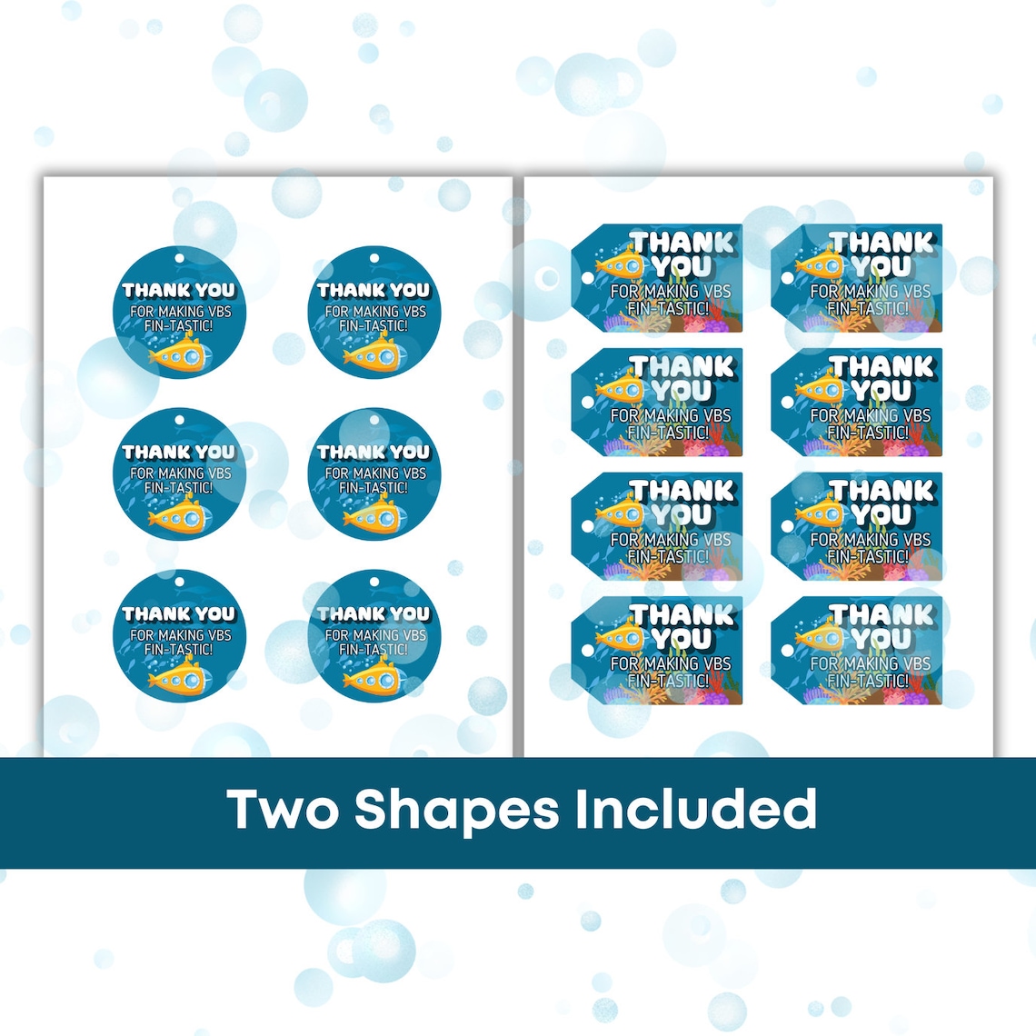 Ocean VBS Thank You Gift Tags: Scuba Theme (printable PDF/PNG) - Etsy