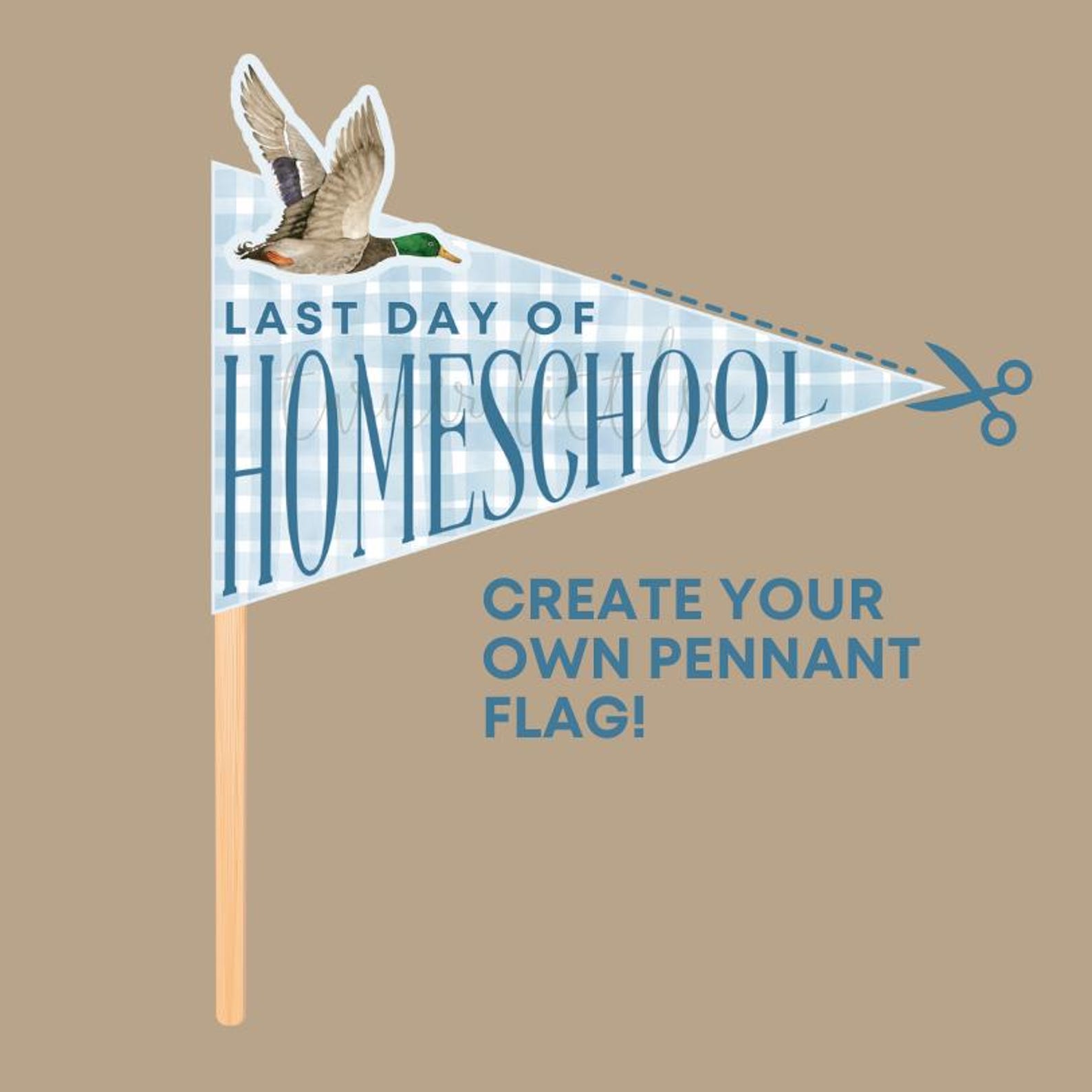 Last Day of School Pennant Flag - Last Day of Homeschool Preppy Flag ...