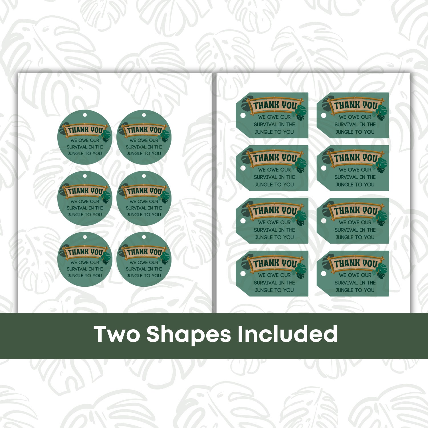 Jungle VBS Thank You Gift Tags: Volunteer Appreciation (digital ...