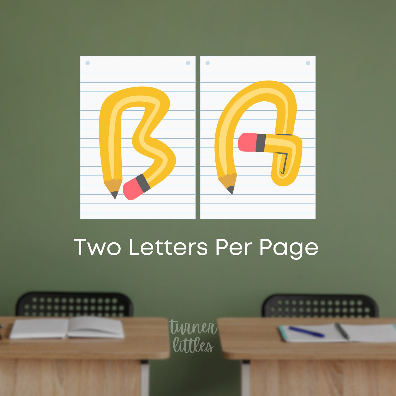 Back to School Banner Printable - Pencil and Notebook Bulletin Board ...