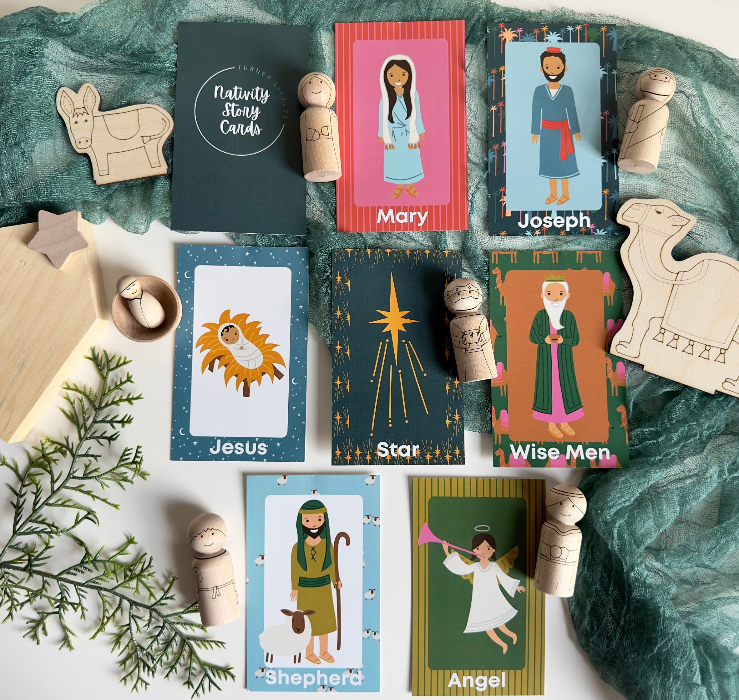 Nativity Story Flashcard Set for Kids - Christmas Gift for Kids ...