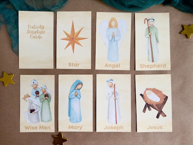 Nativity Scripture Cards Nativity Story Cards Christmas Story Cards ...
