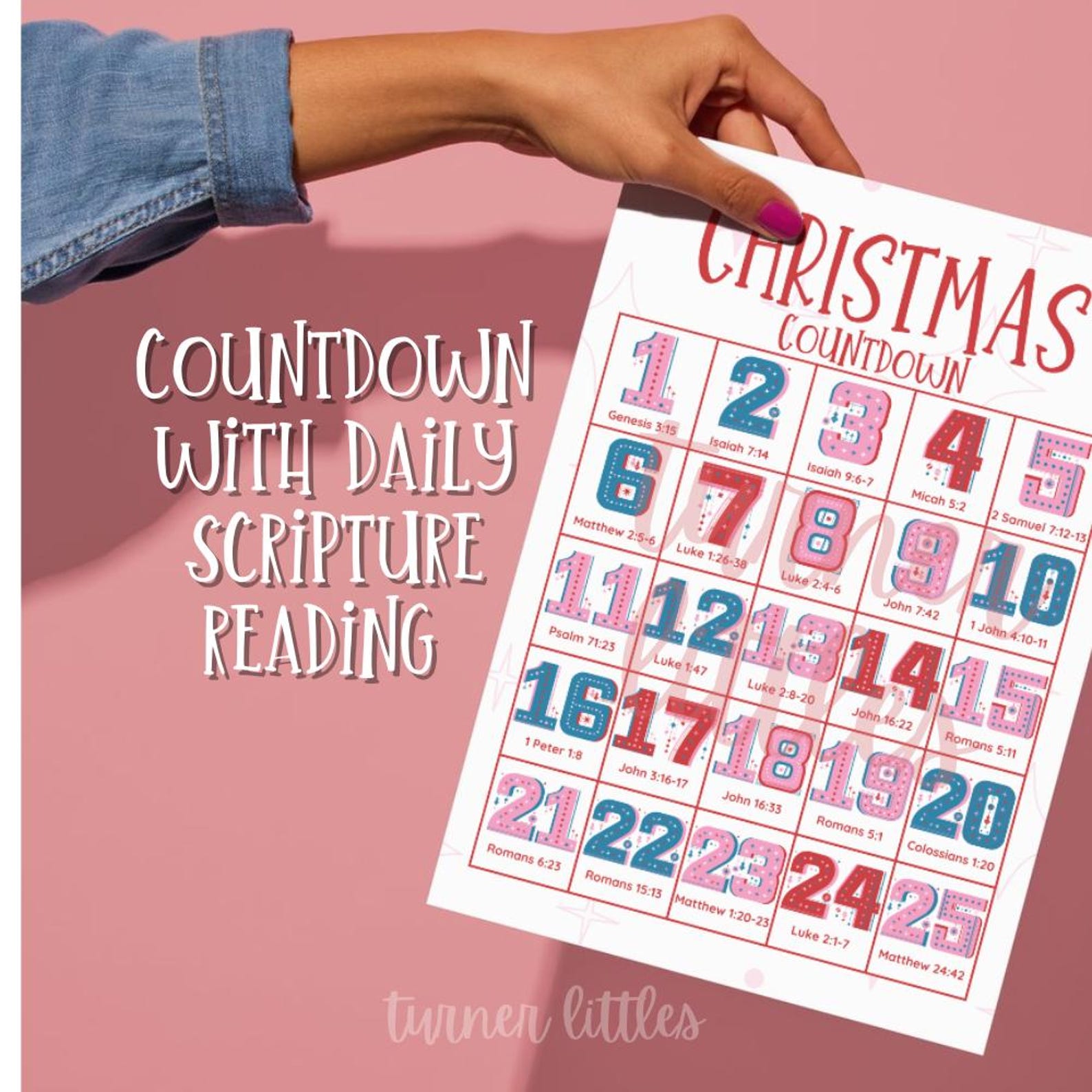 Printable Advent Calendar for Kids With Daily Scripture Reading, Advent ...