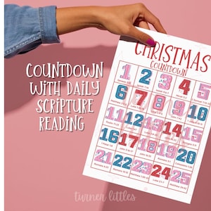 Printable Advent Calendar for Kids With Daily Scripture Reading, Advent ...