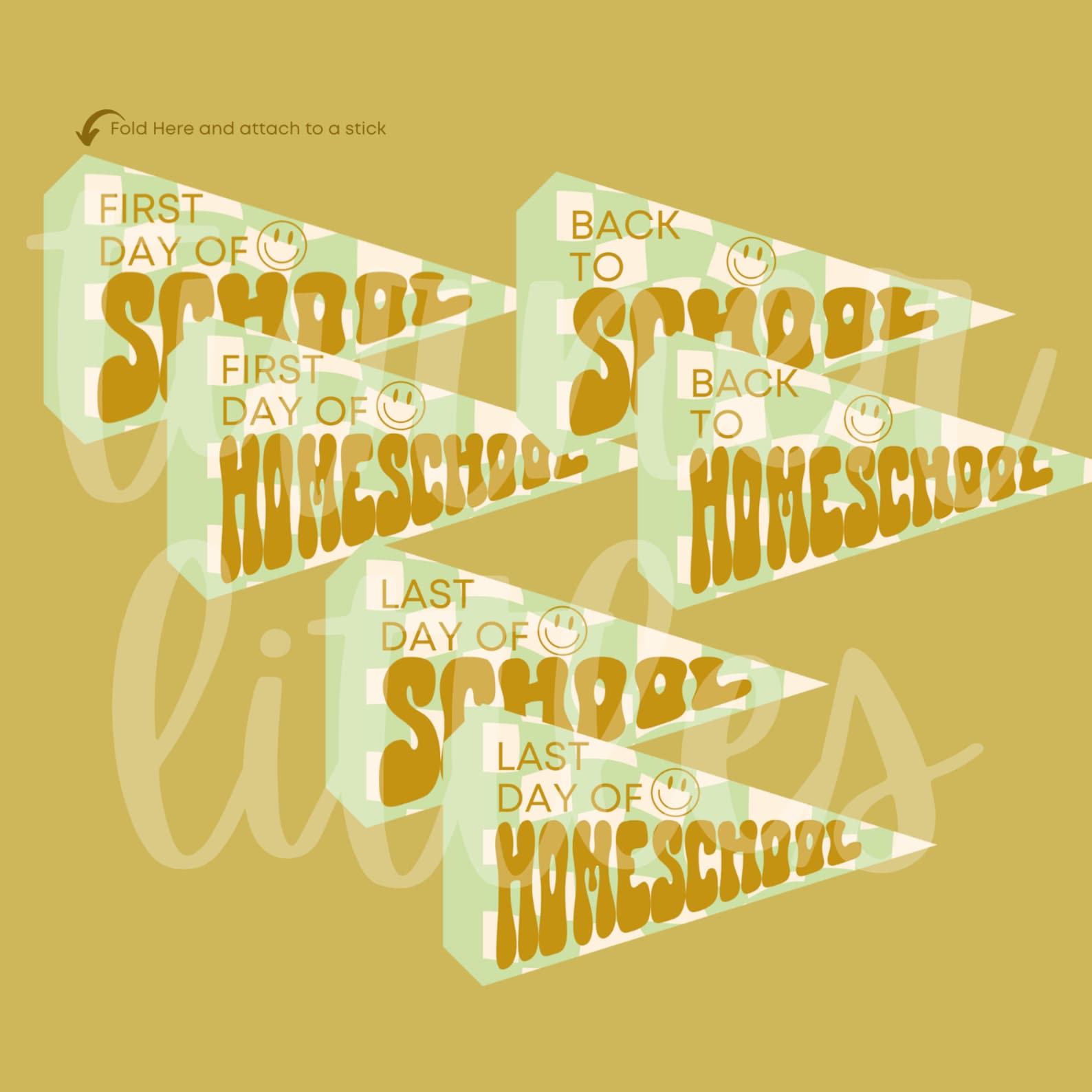 First Day of School Sign Download - First Day of Homeschool Flag - DIY ...