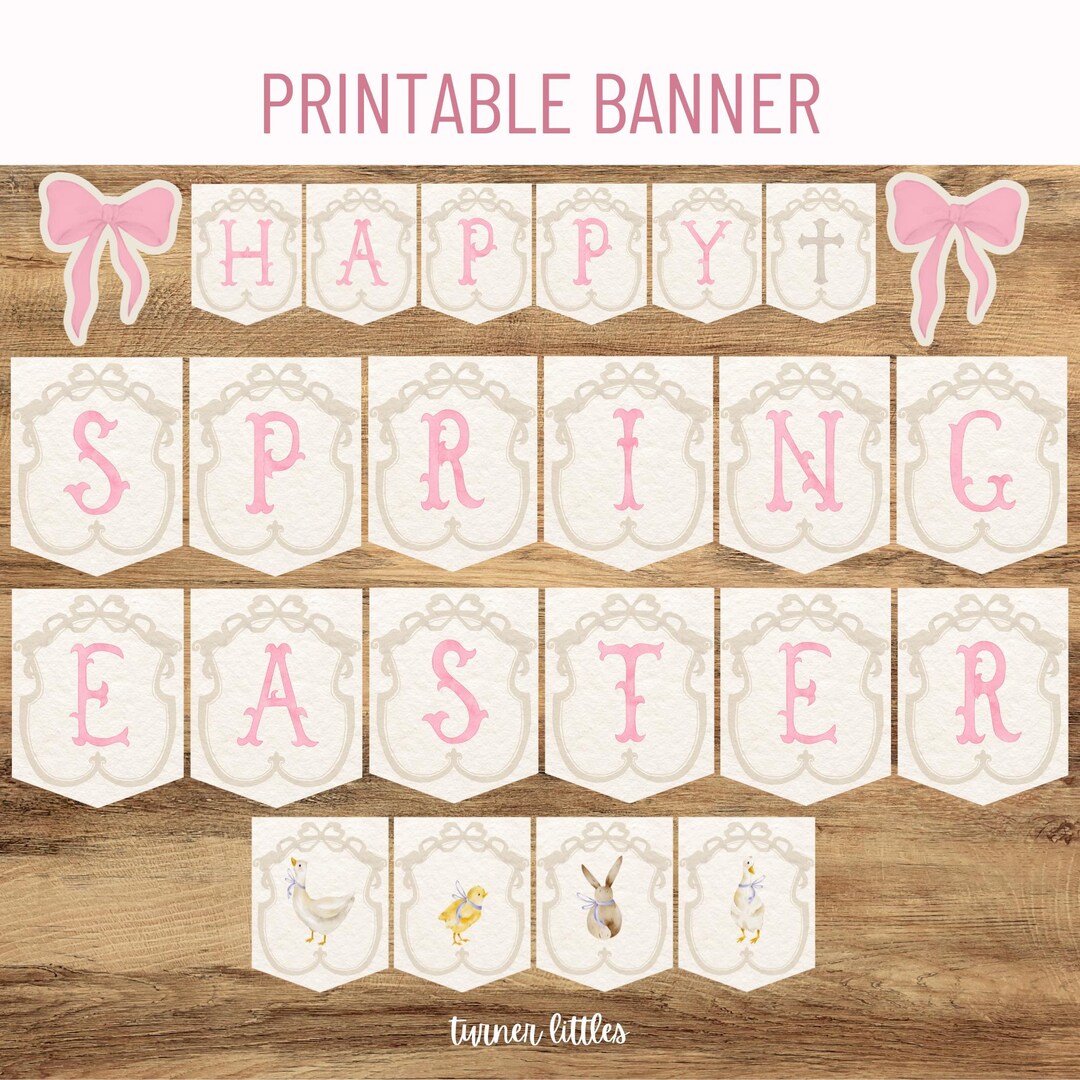Watercolor Spring Banner: Easter DIY Printable (digital Download) - Etsy