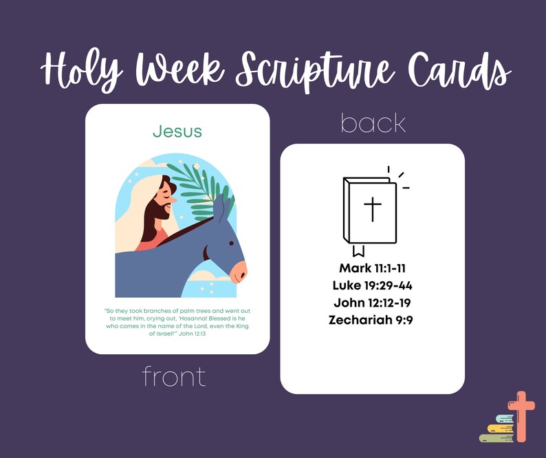 Easter Scripture Cards Holy Week Easter Activities Easter Sunday School ...