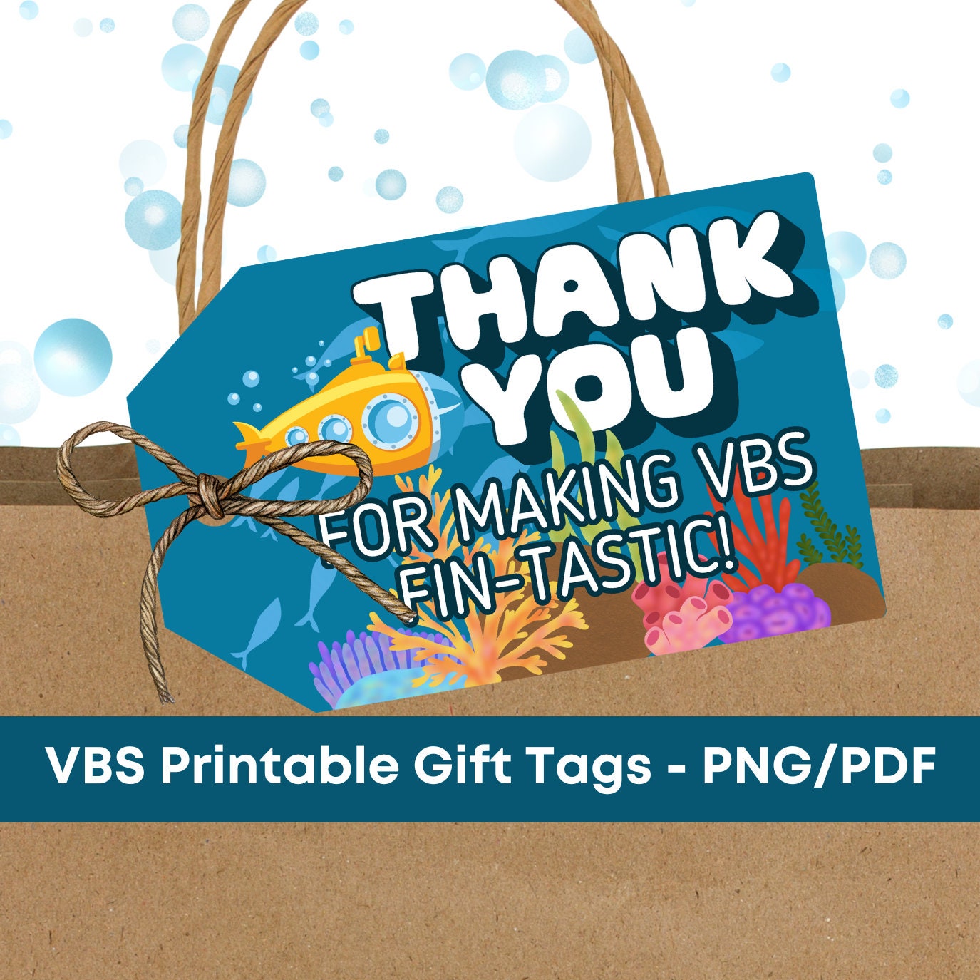 Ocean VBS Thank You Gift Tags: Scuba Theme (printable PDF/PNG) - Etsy
