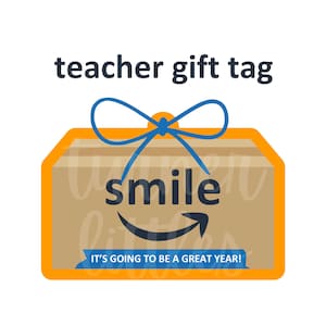 Teacher Appreciation Gift Card Tag for Amazon Back to School Teacher ...
