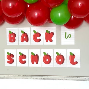 Back to School Apple Banner Printable - Apple Themed Bulletin Board ...