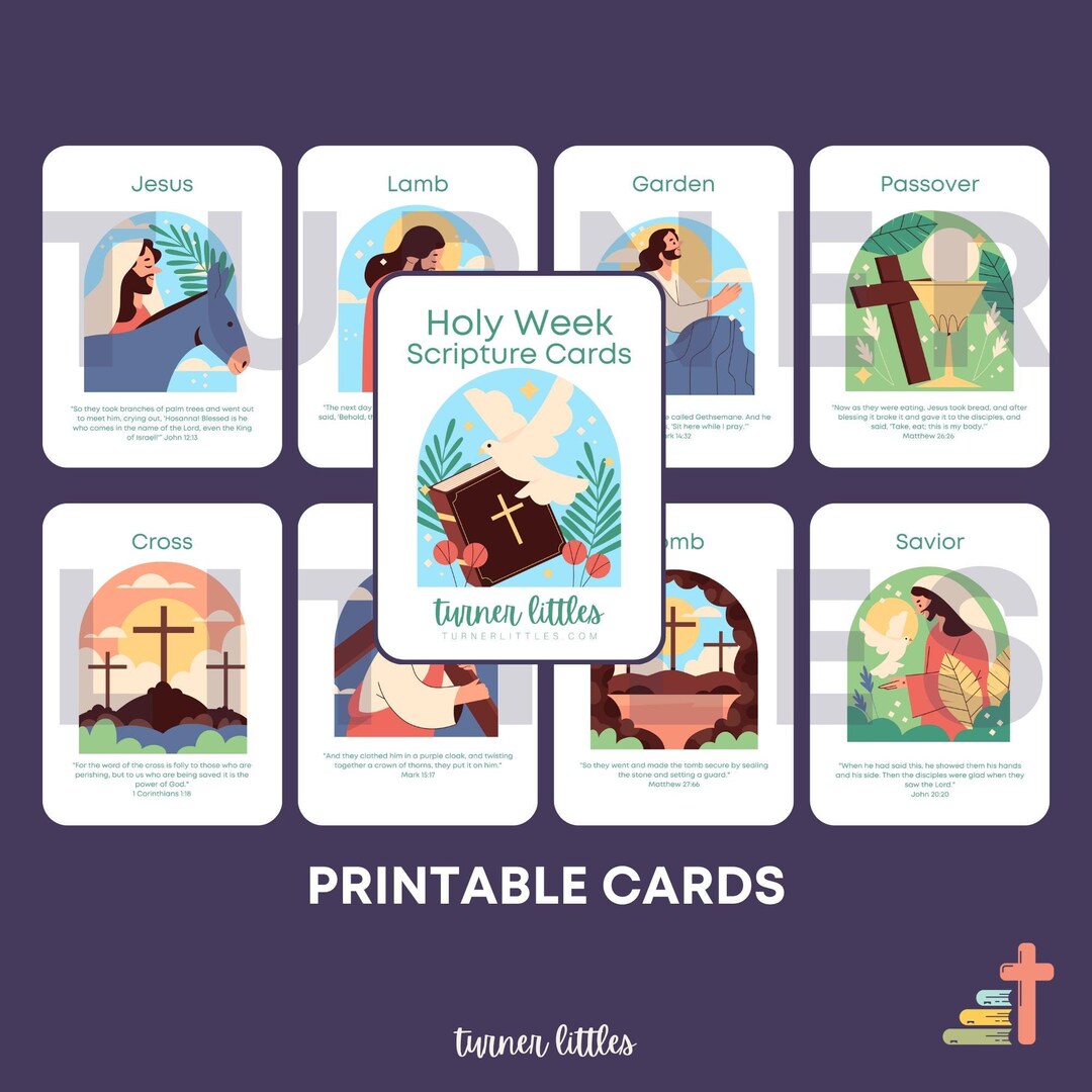 Easter Scripture Cards - Holy Week - Easter Activities - Easter Sunday ...