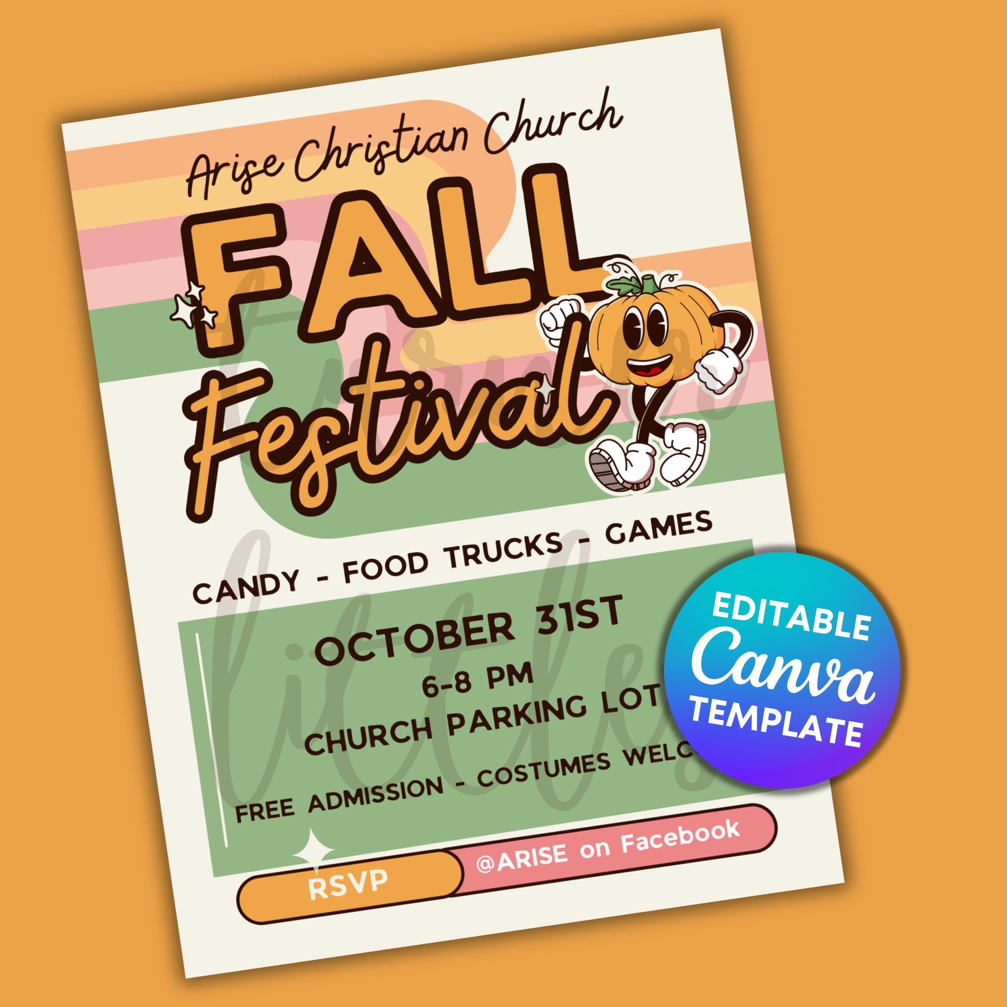 Editable Trunk or Treat Flyer Template for Fall Events - Fall Festival ...