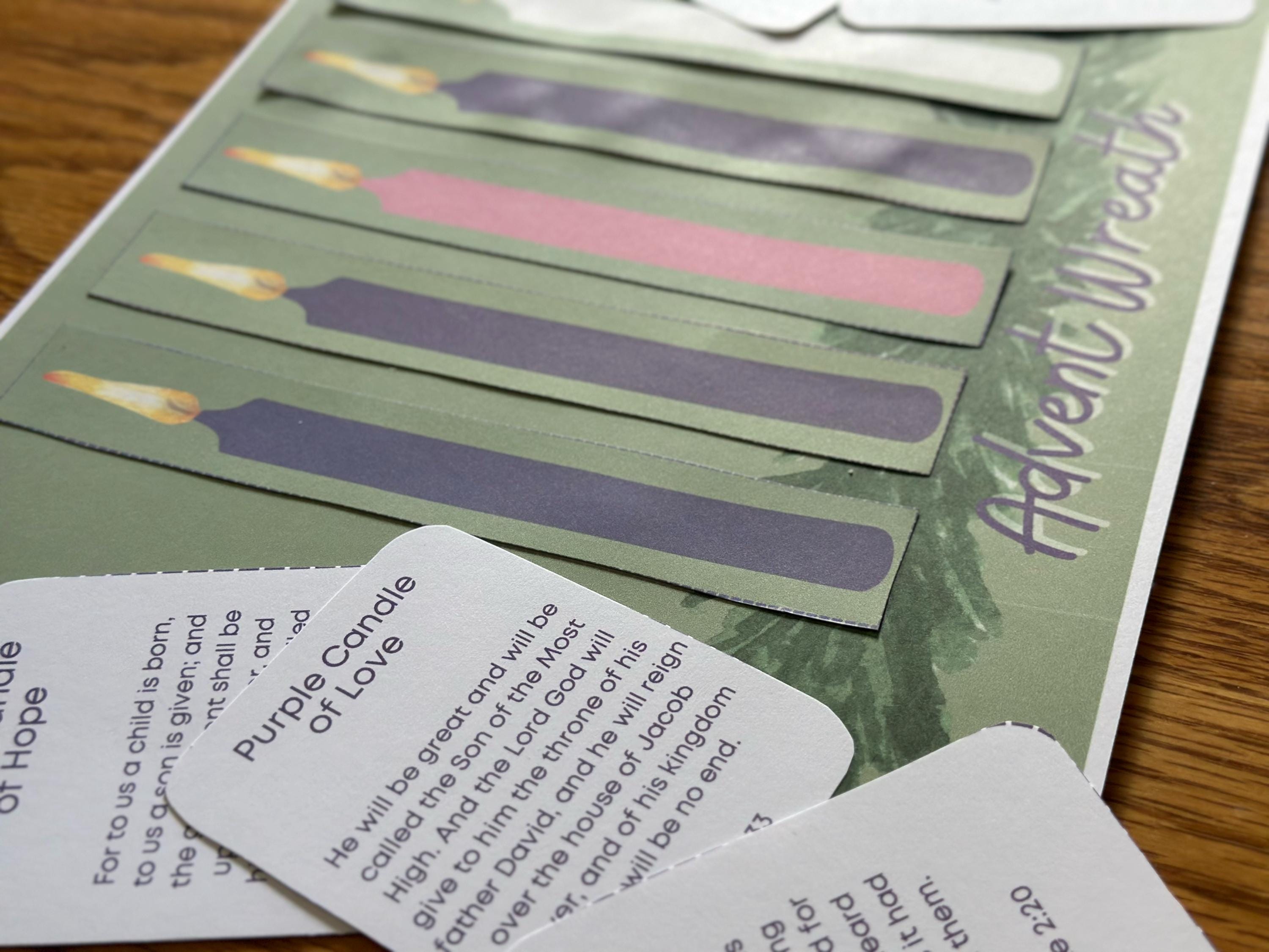 Printable Advent Wreath Craft for Kids, Printable Advent Calendar ...