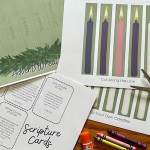 Printable Advent Wreath Craft for Kids, Printable Advent Calendar ...