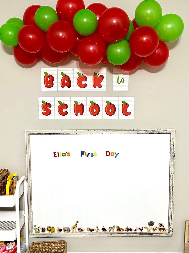 Back to School Apple Banner Printable - Apple Themed Bulletin Board ...