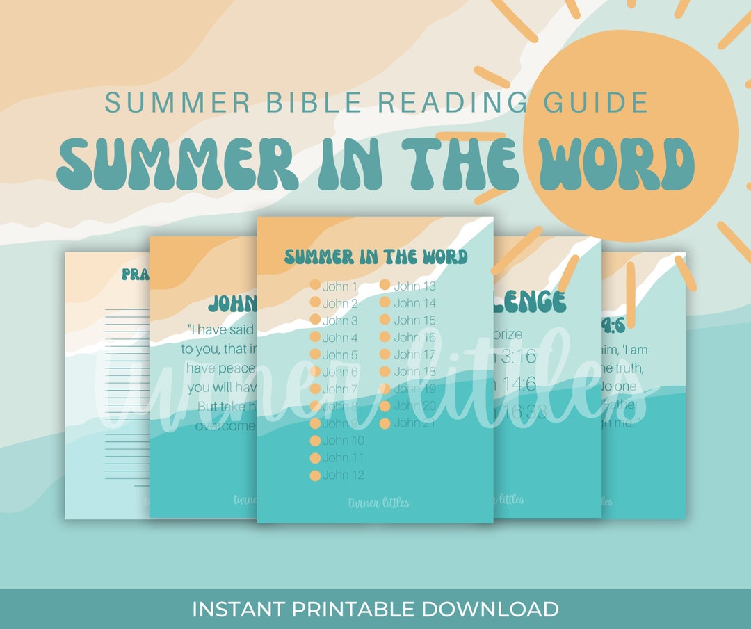 Summer Bible Reading Plan: Book of John, Scripture Memory (digital ...