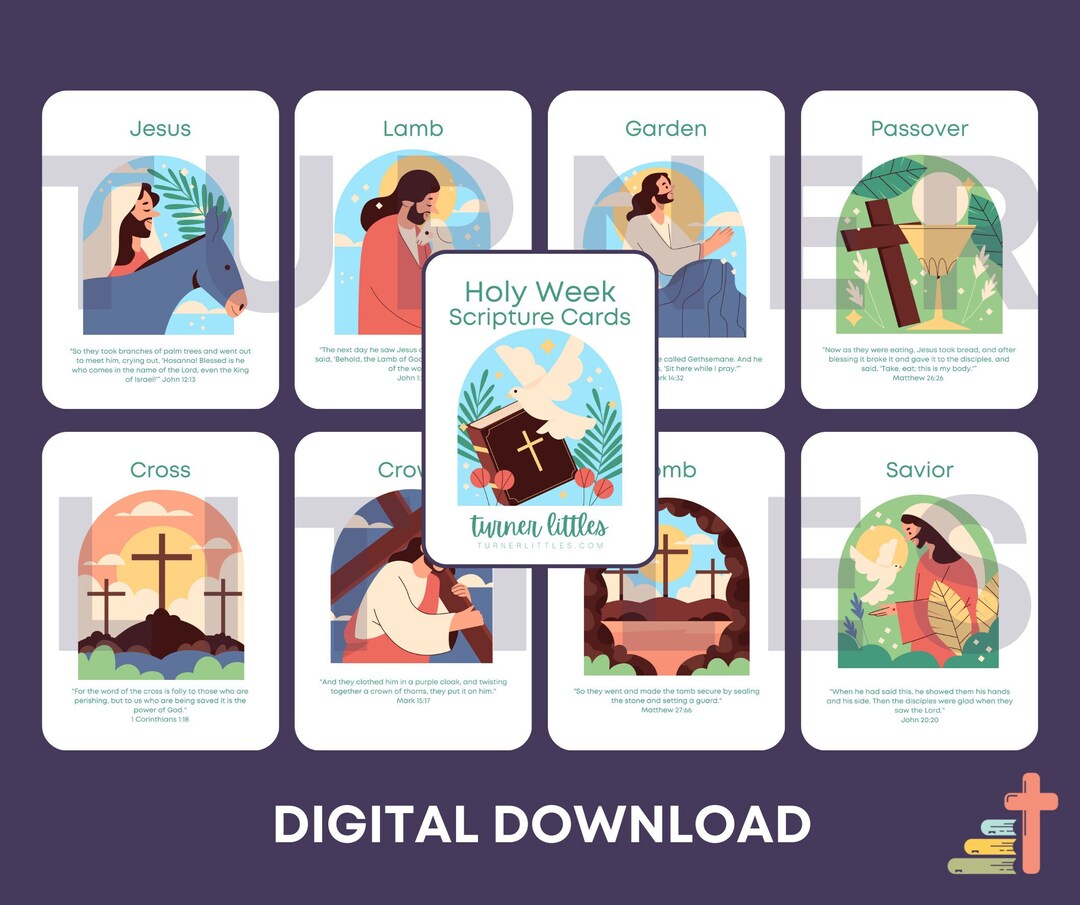 Easter Scripture Cards Holy Week Easter Activities Easter Sunday School ...