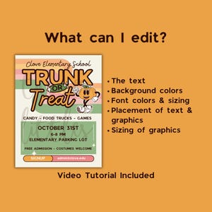 Editable Trunk or Treat Flyer Template for Fall Events - Fall Festival ...