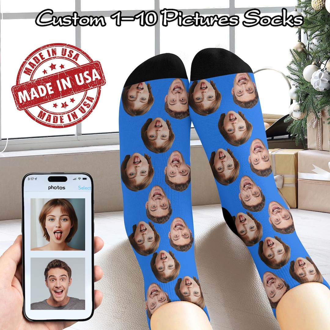 Custom Socks With Face, Personalized Photo Socks, Picture on Socks ...