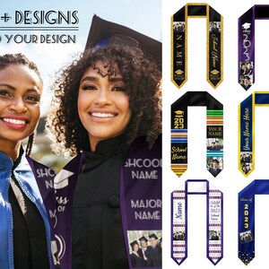 Custom Graduation Stole, Personalized Name Graduation Stole ...