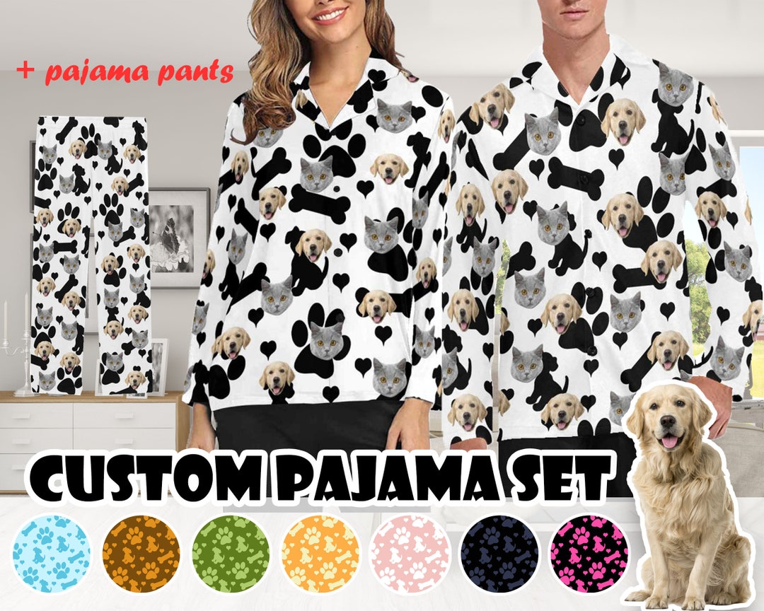 Custom Pajama Set Personalized Pajama With Pet's Face - Etsy