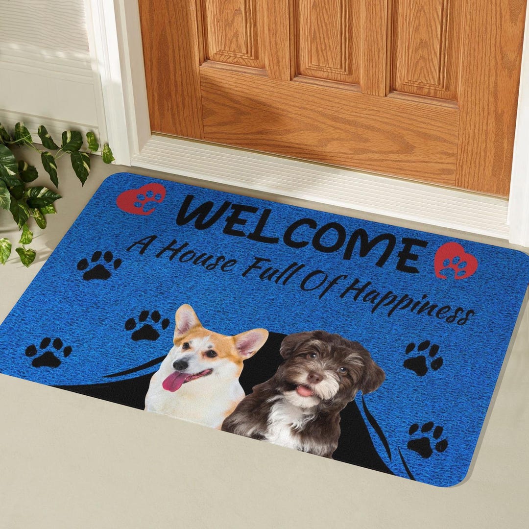 Custom Doormat, Personalized Pet Photo Doormat, Dog Lover Housewarming ...