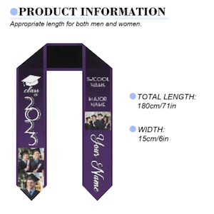 Custom Graduation Stole, Personalized Name Graduation Stole ...