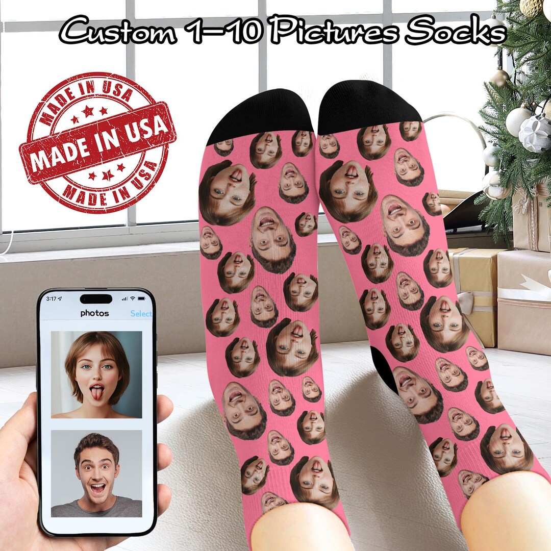 Custom Face Socks, Personalized Photo Socks, Groomsmen Socks, Picture ...