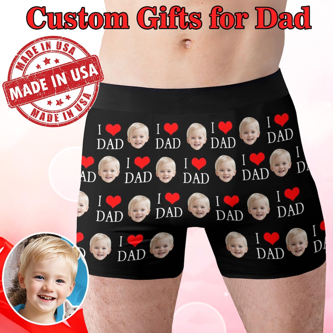 Custom Dad Boxers With Face, Custom Photo Men's Boxer, Personalized I ...