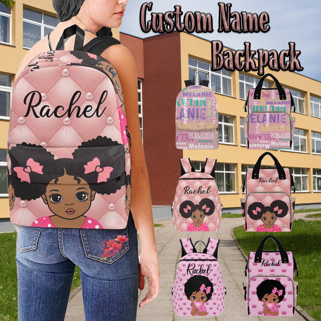 Personalized Afro Girl Backpack for Girls,custom Black Girl Backpack ...