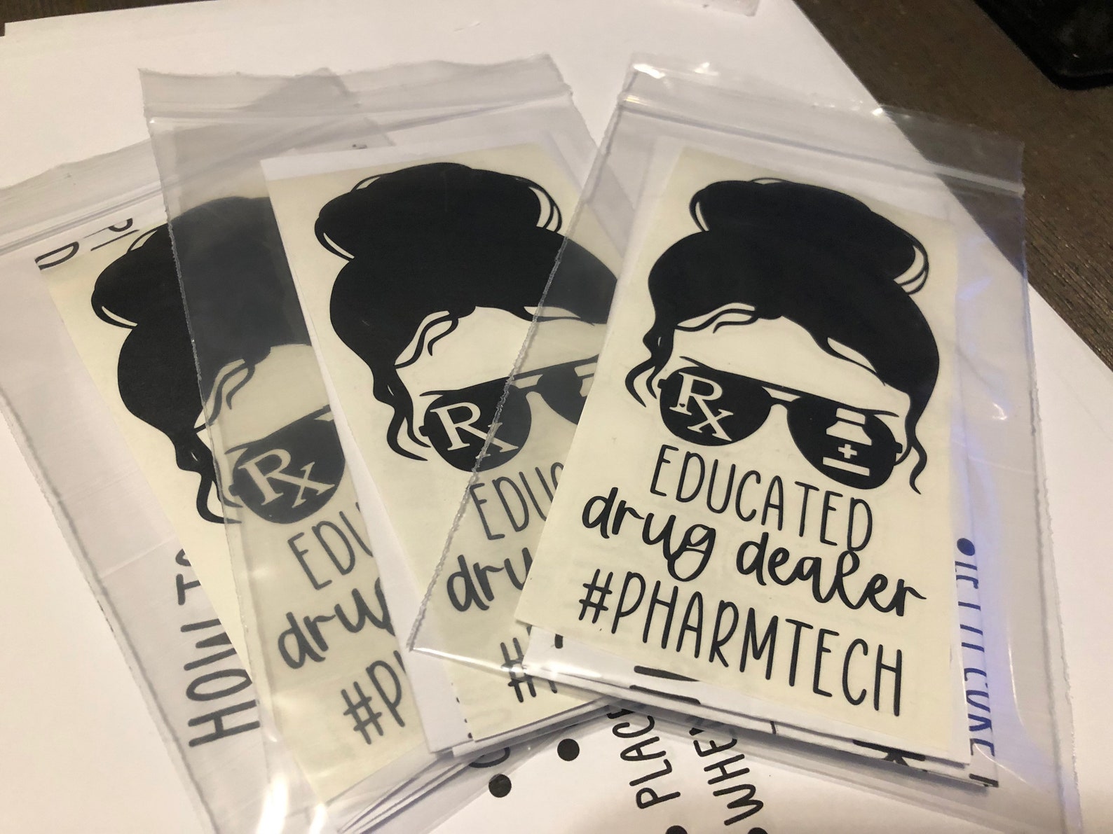 Pharmacy Tech Decals Educated Drug Dealer Pharm Girl or Licensed Drug ...