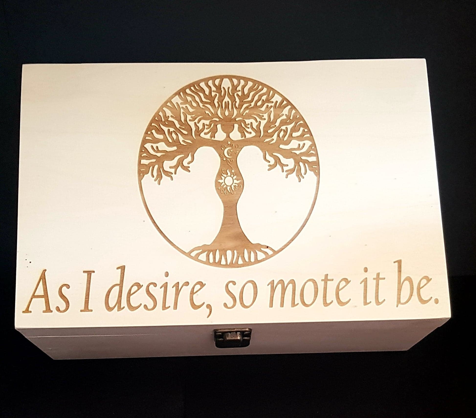 EXTRA LARGE witches Design Wooden Box, Laser Engraved and Personalised ...