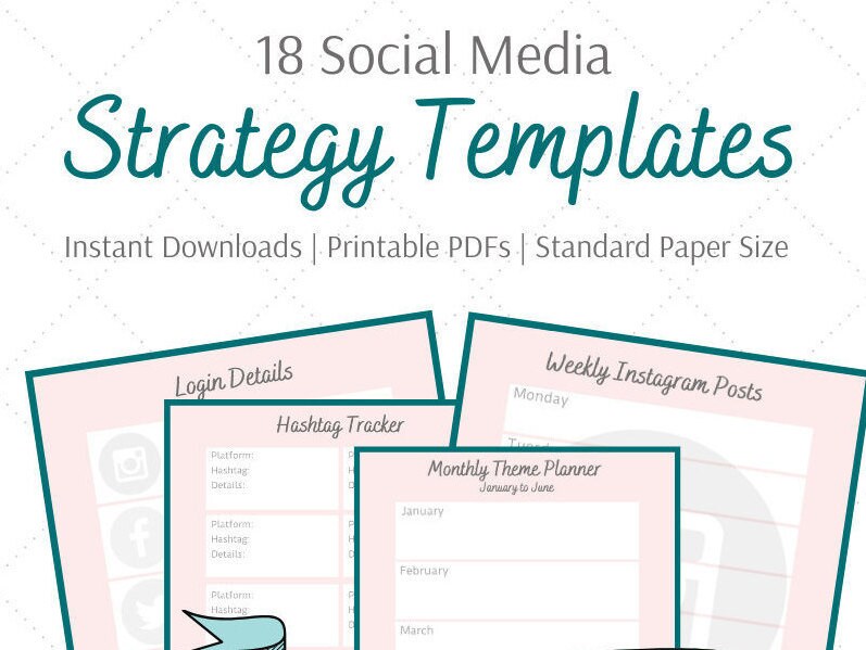 18 Printable Social Media Content Plan Templates INSTANT - Etsy
