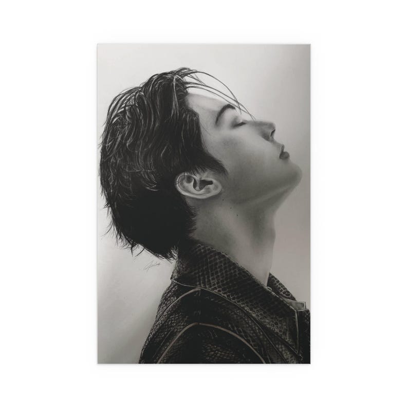 Charcoal Portrait Print of Lee Know (stray Kids) - Handmade K-pop Fan ...