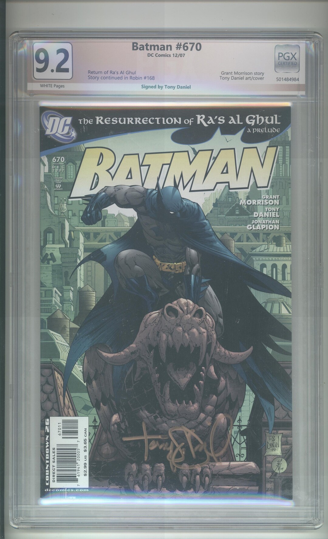 Batman 670 PGX 9.2 SS signed by Tony Daniel - Etsy
