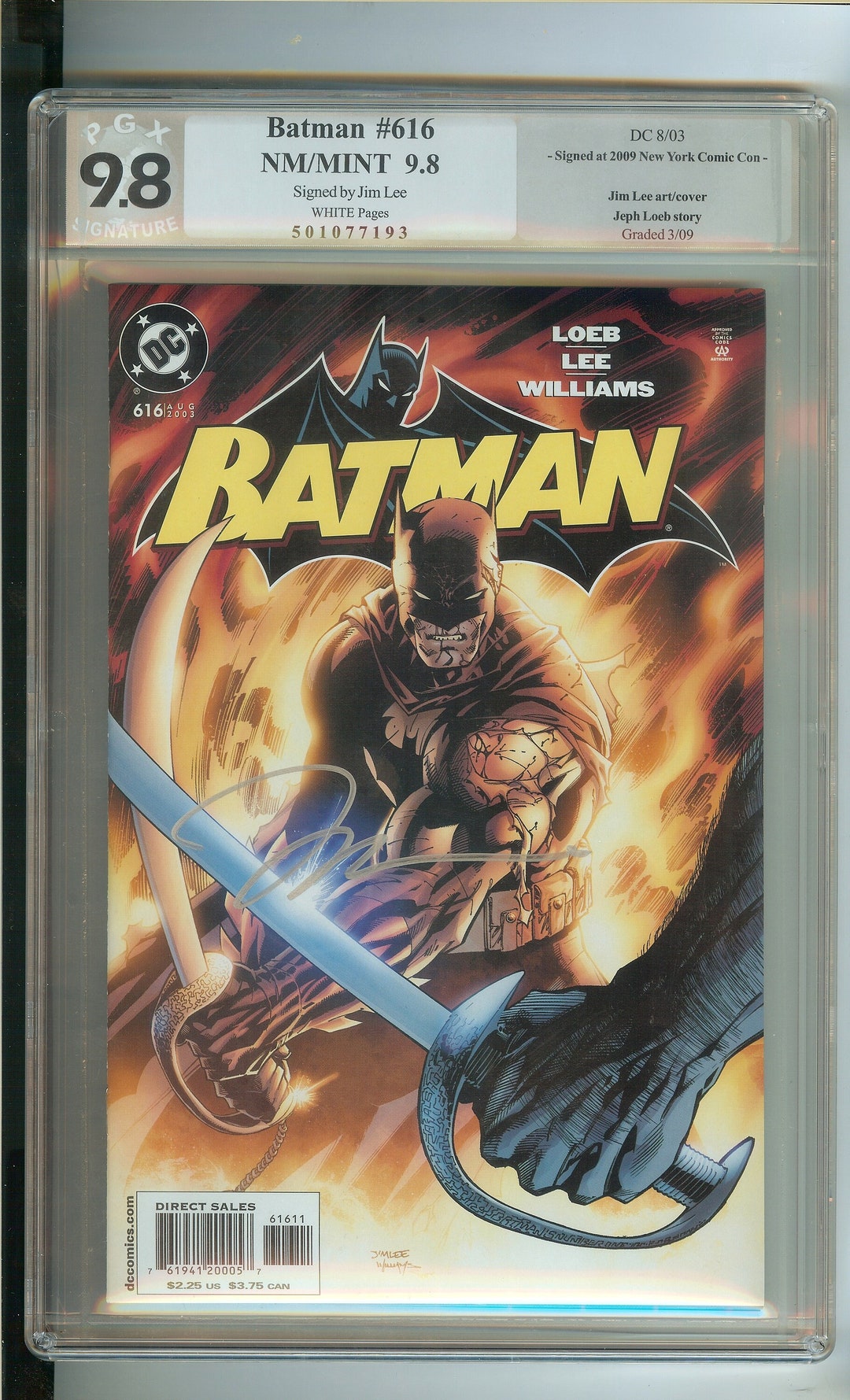 Batman 616 PGX 9.8 SS signed by Jim Lee - Etsy