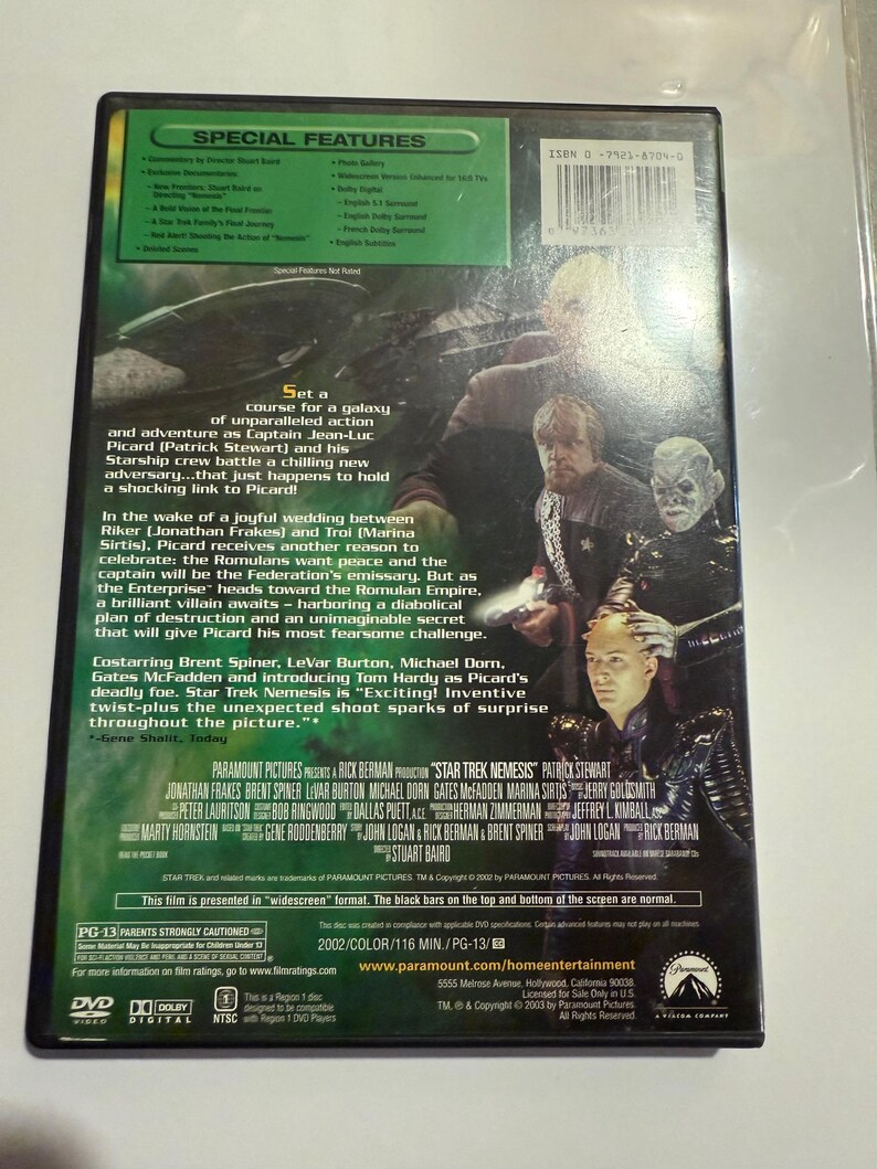 Star Trek Nemesis DVD - Etsy
