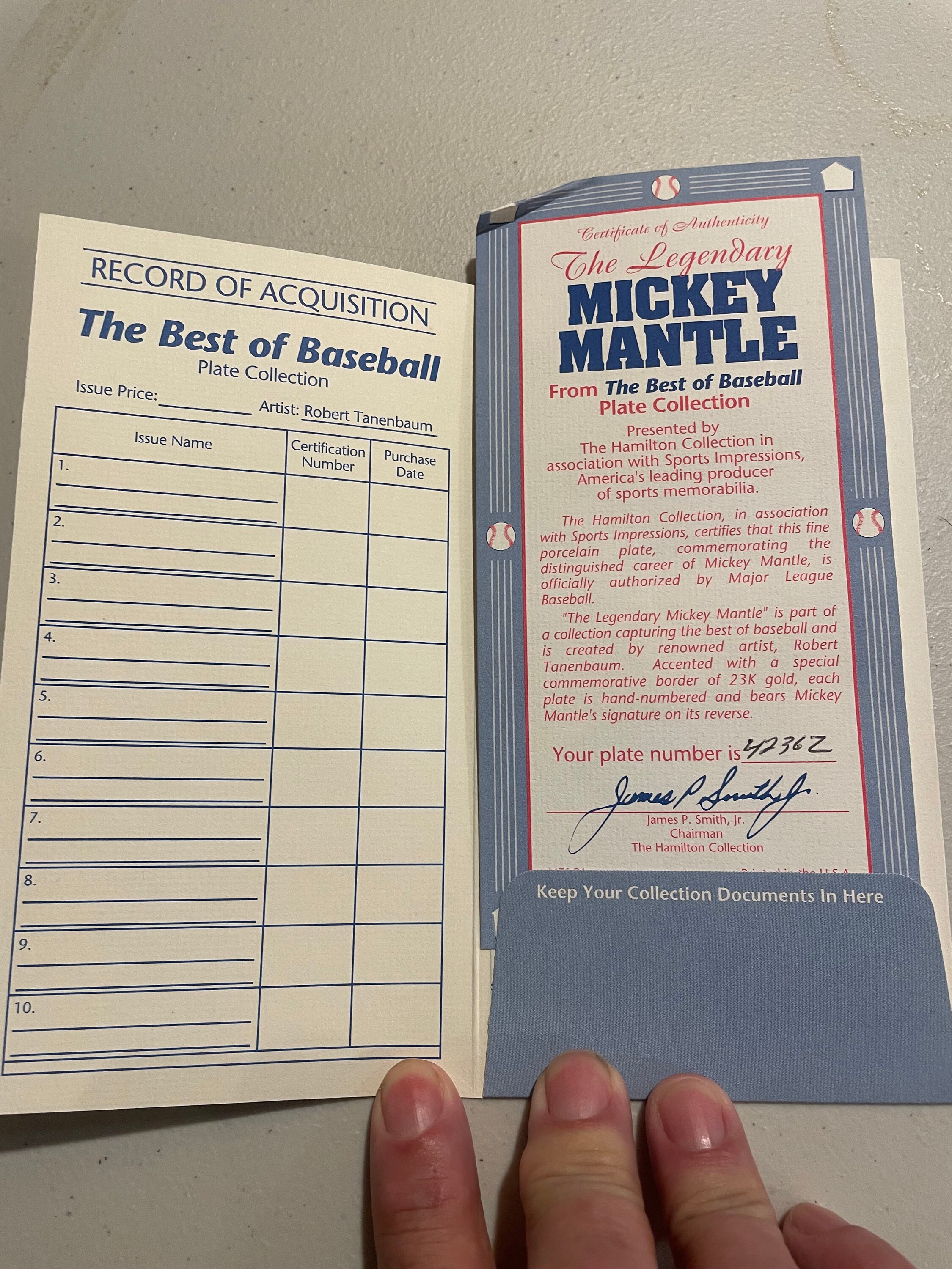 Mickey Mantle Plate Collection Used "the Hamilton Collection" - Etsy